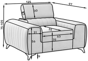 Eltap Křeslo Laurence Materiál a barva potahu: Nube 22 - tmavě hnědá
