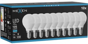 Mexen Nova 10x LED žárovka E14, G45, 1W, Studená - 6500K, 105 lm - L101-E14-0165-01x10
