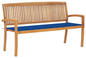 Stohovatelná zahradní lavice s poduškou 159 cm masivní teak,  3063316