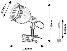 Rabalux RL3092 stolní lampa s klipem