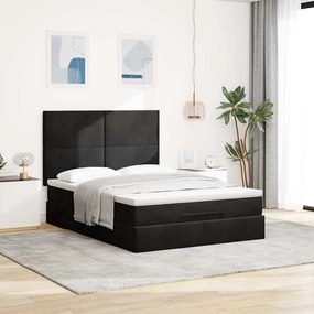 Osmanský rám postele s matracemi černá 140x200cm samet 3313405