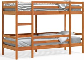 Patrová postel voskově hnědá 90x190 cm masivní borové dřevo 3284223