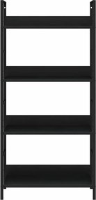 Knihovna se 4 policemi černá 60x27,6x124,5 cm kompozitní dřevo 288222