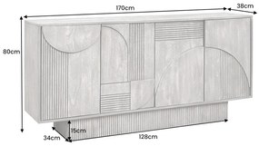 Invicta Mangová komoda ART DECO hnědá 170 cm