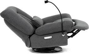 Elektrické polohovací TV křeslo RELAXME - šedá látka