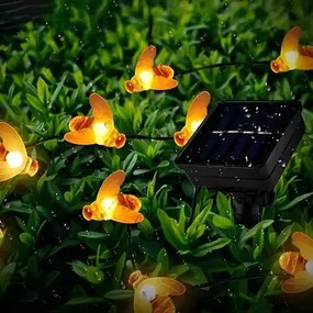 X-SITE Včela MFD-001 bílá / LED světelný řetěz / solární / 5 m / 8 fun
