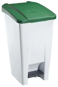 Plastový odpadkový koš Manutan Expert, objem 60 l, bílý/zelený