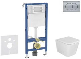 Geberit Duofix - Set předstěnové instalace, klozetu Arkas I a sedátka softclose, tlačítko Delta01, matný chrom SANI11CA1139B