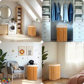 Bambusový proutěný koš na prádlo s víkem 72 l Massido ekologický design