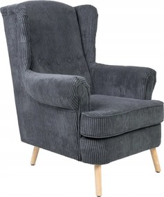 Křeslo Fossby Faso manšestrově šedé 86x85x108 cm Homla