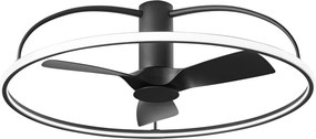 FAN LED-MAGNUS-NER Stropní svítidlo s ventilátorem LED VENTILATORE 50 W CCT 9400 lm černá pr. 100 x 31,5 cm - FANEUROPE