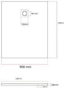Gamma Erga Oldaf, SMC obdélníková sprchová vanička 150 x 90 cm, černá matná, ERG-GMA-OL-90150BK