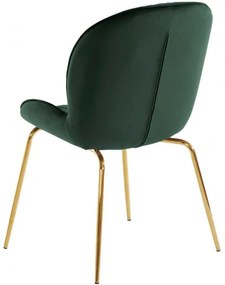 Danish style Jídelní židle Miranda (SADA 2 ks), samet, tmavě zelená