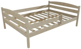 Vomaks Dětská postel DP 017 XL se zábranou Rozměr: 140 x 200 cm, Barva: surové dřevo