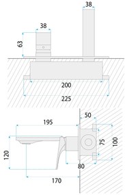 Podomítková vanová baterie REA JOE BOX systém kartáčovaná zlatá