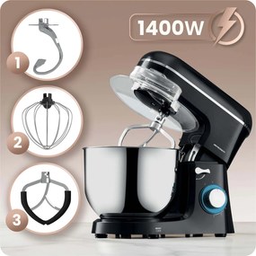 Berdsen 1400 W BD-756 3-v-1 planetární mixér kuchyňský robot 6l