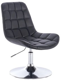 LuxuryForm DESIGN Otočná židle PARIS na stříbrném talíři - černá