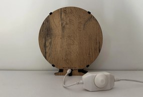Li-Go Foto rámeček "Kruh" 20x22cm s podsvícením provedení povrchu: ořech, varianta foto rámečku: s podsvícením do sítě 230V