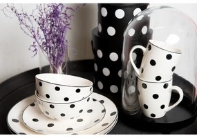 Porcelánový dezertní talířek s černými puntíky Black Dot – 20x2 cm