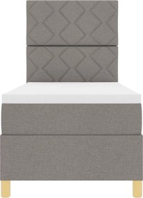Postel s boxspringem s čelo Taupe 80 x 200 cm textil 3339655