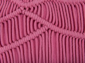 Dekorativní makramé polštář 30 x 50 cm růžový KIRIS Beliani