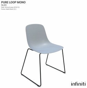 Židle Pure Loop Mono Sled Barva kovové konstrukce: Matt black 31, Barva sedáku a opěradla z recyklovaného plastu: Almond grey IP421C