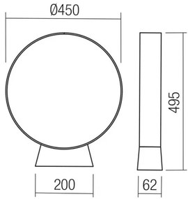 Redo 91066 - LED Venkovní lampa ONIRO LED/15W/230V 49,5 cm CRI 90 IP65 antracit