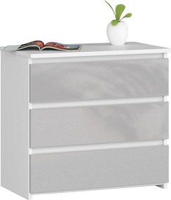 Komoda CL3 60 cm bílá/metalický lesk