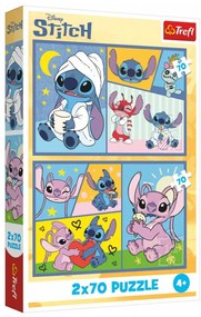 Puzzle 2x70 Lilo&Stitch - Se Stitchem není nuda 27,5x18cm v krabici 19x29x4cm