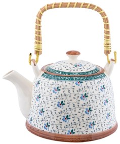 Porcelánová konvička se sítkem kvítka - 18*14*12 cm / 0,7L