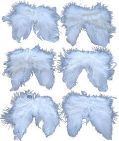 Set 6ks bílá andělská křídla z peříček - 10*10 cm