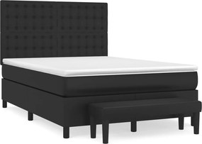 Box spring postel s matrací černá 140 x 190 cm umělá kůže 3137659