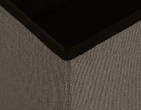 vidaXL Skládací úložná stolička umělý len [338765] Barva: tmavě hnědá