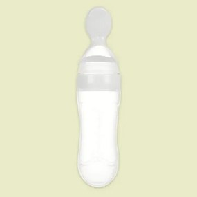 Tréninková silikonová láhev na krmení lžičkou Varianta: lahev bílá