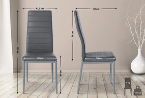 Sada 6 jídelních židlí Mayfair umělá kůže – šedá