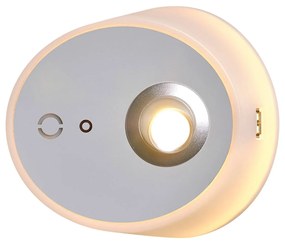 LED nástěnné světlo Zoom, bodovka USB výstup, šedá