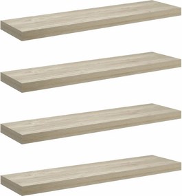 Plovoucí nástěnné police 4 ks dub 90 x 23,5 x 3,8 cm MDF 323882