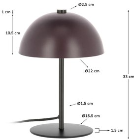 Vínová stolní lampa s kovovým stínidlem (výška 33 cm) Aleyla – Kave Home