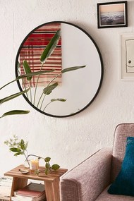 Kulaté zrcadlo s černým rámem Umbra Hub 61 cm