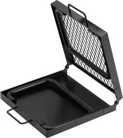 skládací gril na táborák, ocelový mřížkový rošt pro těžký provoz, 57 cm
