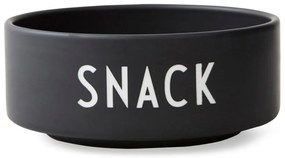 Černá porcelánová miska Design Letters Snack, ø 12 cm