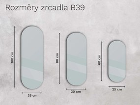 Zlaté zrcadlo Base B39 25×60