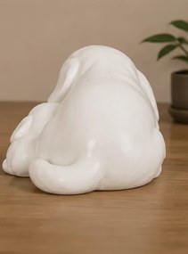soška, dekorativní, pes se štěňátkem, 5x8.5 cm, plast, barva bílá, Dekorino Dekorino SF20260027