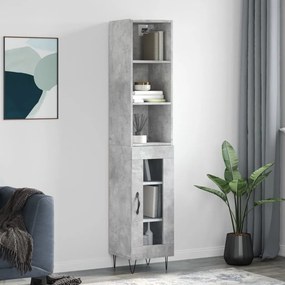 vidaXL Skříň highboard 34,5 x 34 x 180 cm kompozitní dřevo [3189886] Barva: Betonová šedá