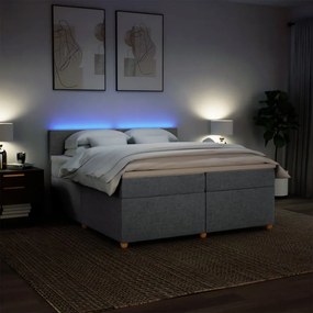 Box spring postel s matrací světle šedá 200 x 200 cm textil 3289080