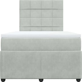 Box spring postel s matrací světle šedá 120x190 cm samet 3294586