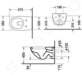 DURAVIT - Architec Závěsné WC, bílá (2546090064)