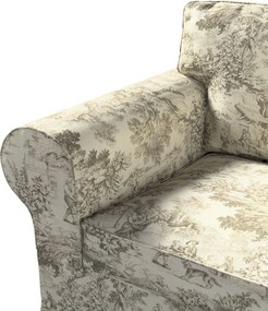 Potah na křeslo IKEA Ektorp barva hnědá látka vzorované