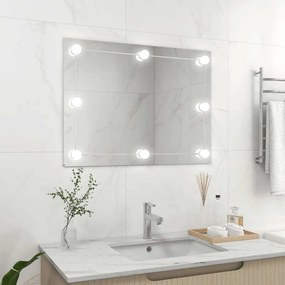 vidaXL Nástěnné zrcadlo bez rámu s LED osvětlením obdélníkové sklo [3078644]