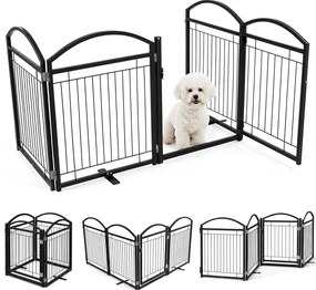 Costway Brána pro psy 81 cm vysoká zábrana skládací 4 panely štěněcí brána volně